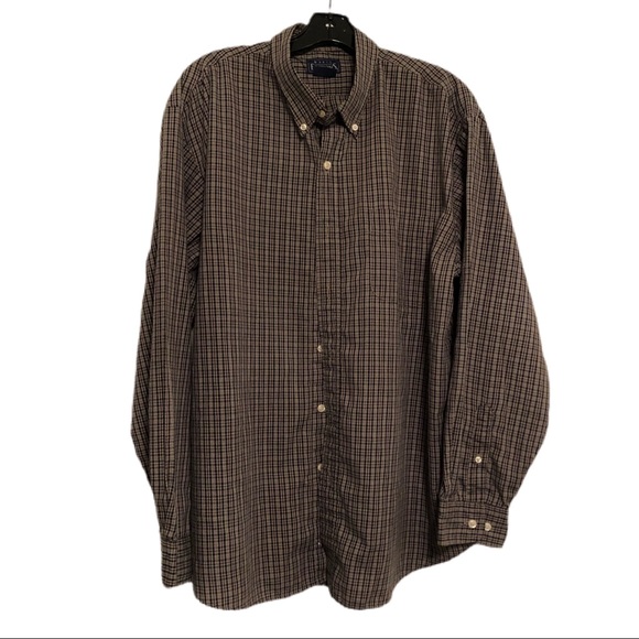 Basic Editions | Shirts | Basic Editions Buttondown Shirt Tan Burg Xl | Poshmark